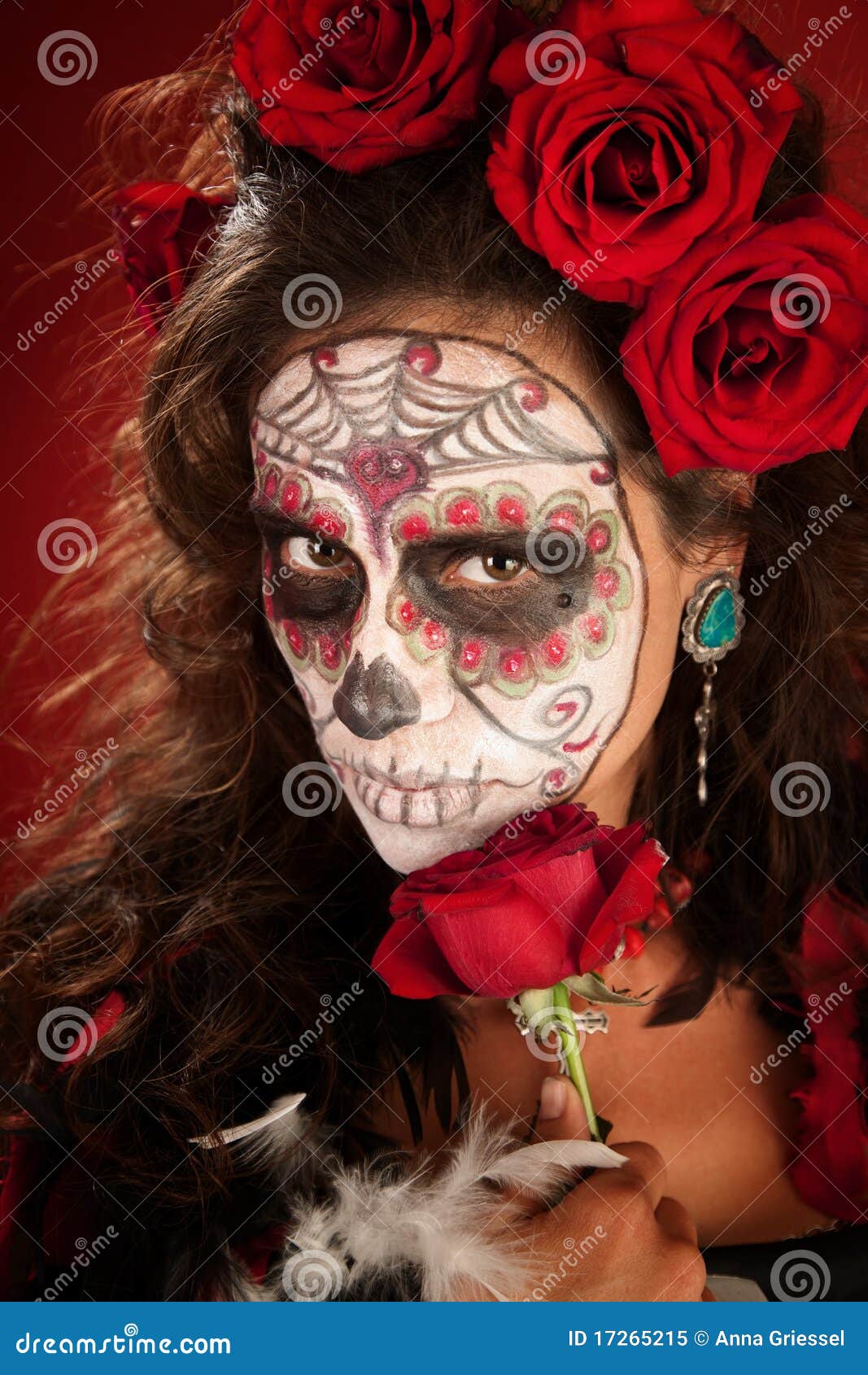 Lady with Roses stock image. Image of romantic, face - 17265215