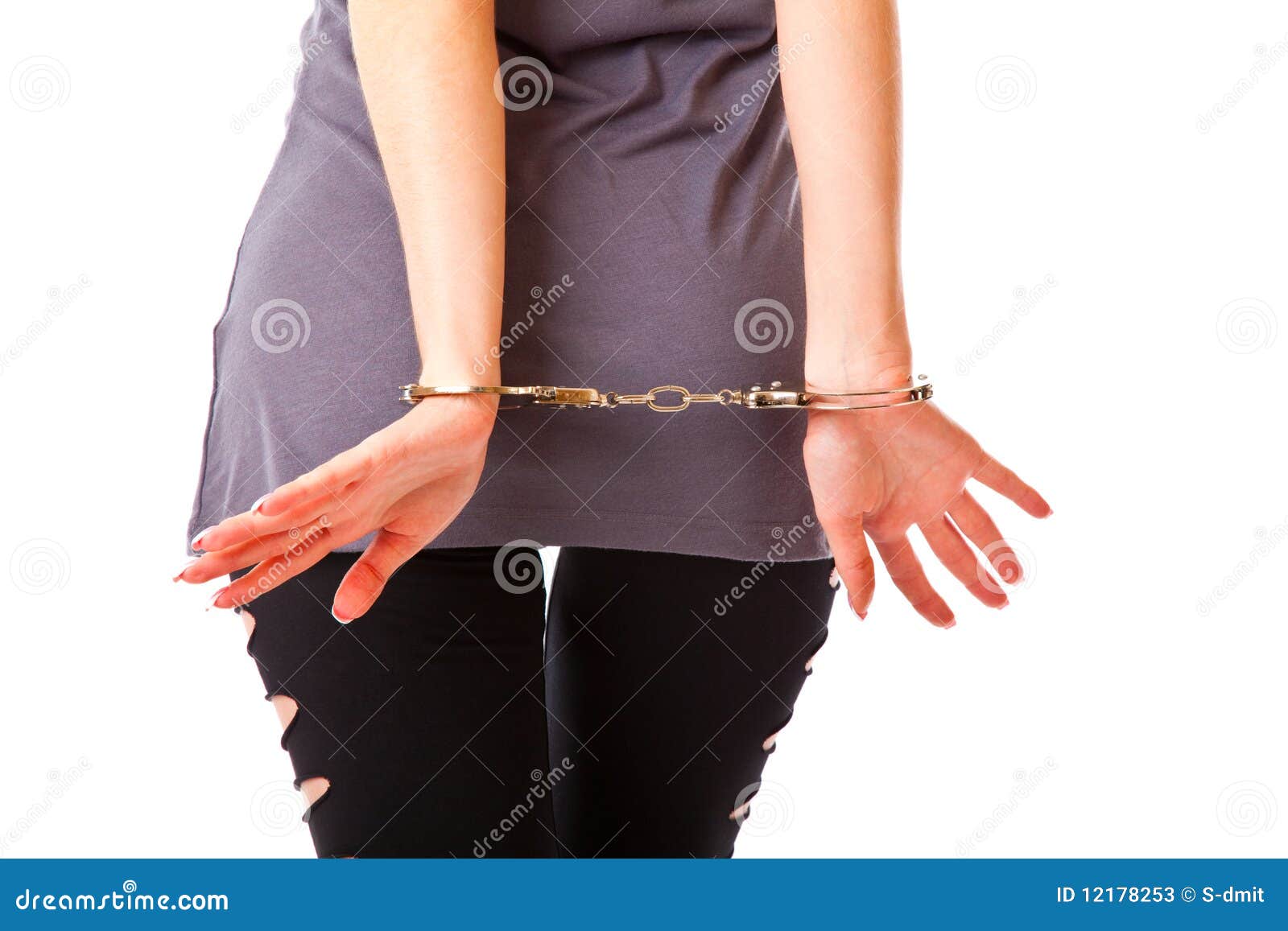 Lady wearing handcuffs stock image. Image of beauty, person - 12178253