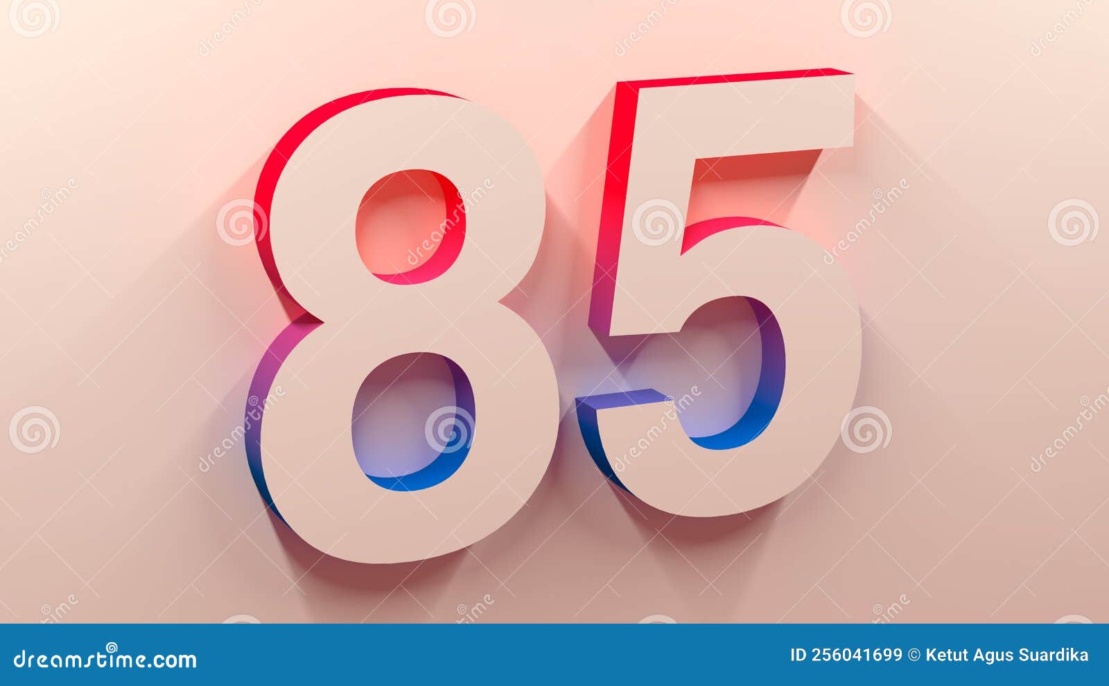 Light Corporate Number 85 Design with Blue Red Gradient Color on the ...