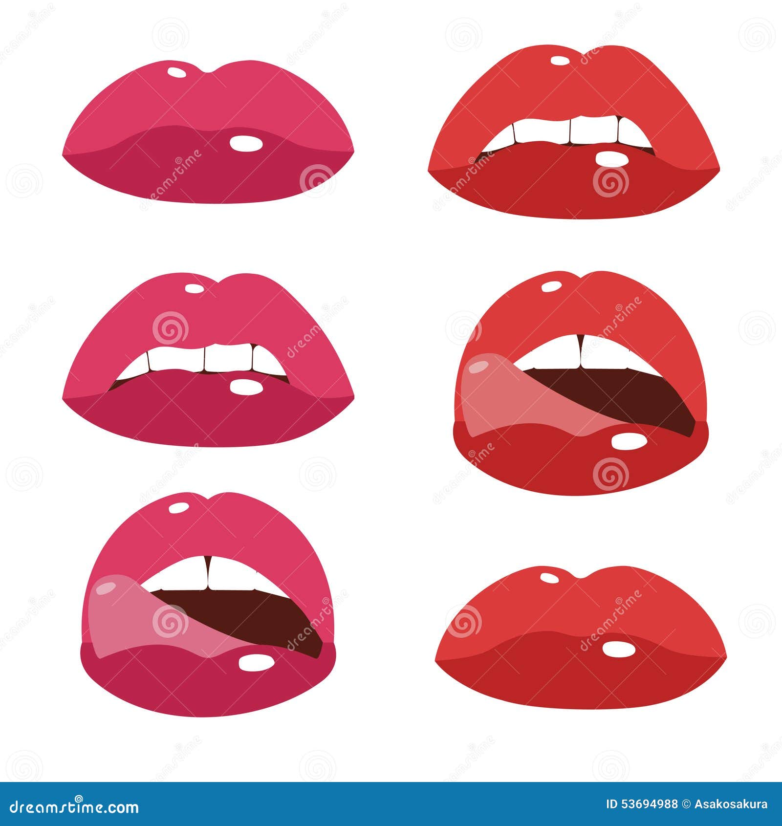 Lips, Cartoon Flat Style Vector Illustration Stock Vector ...
