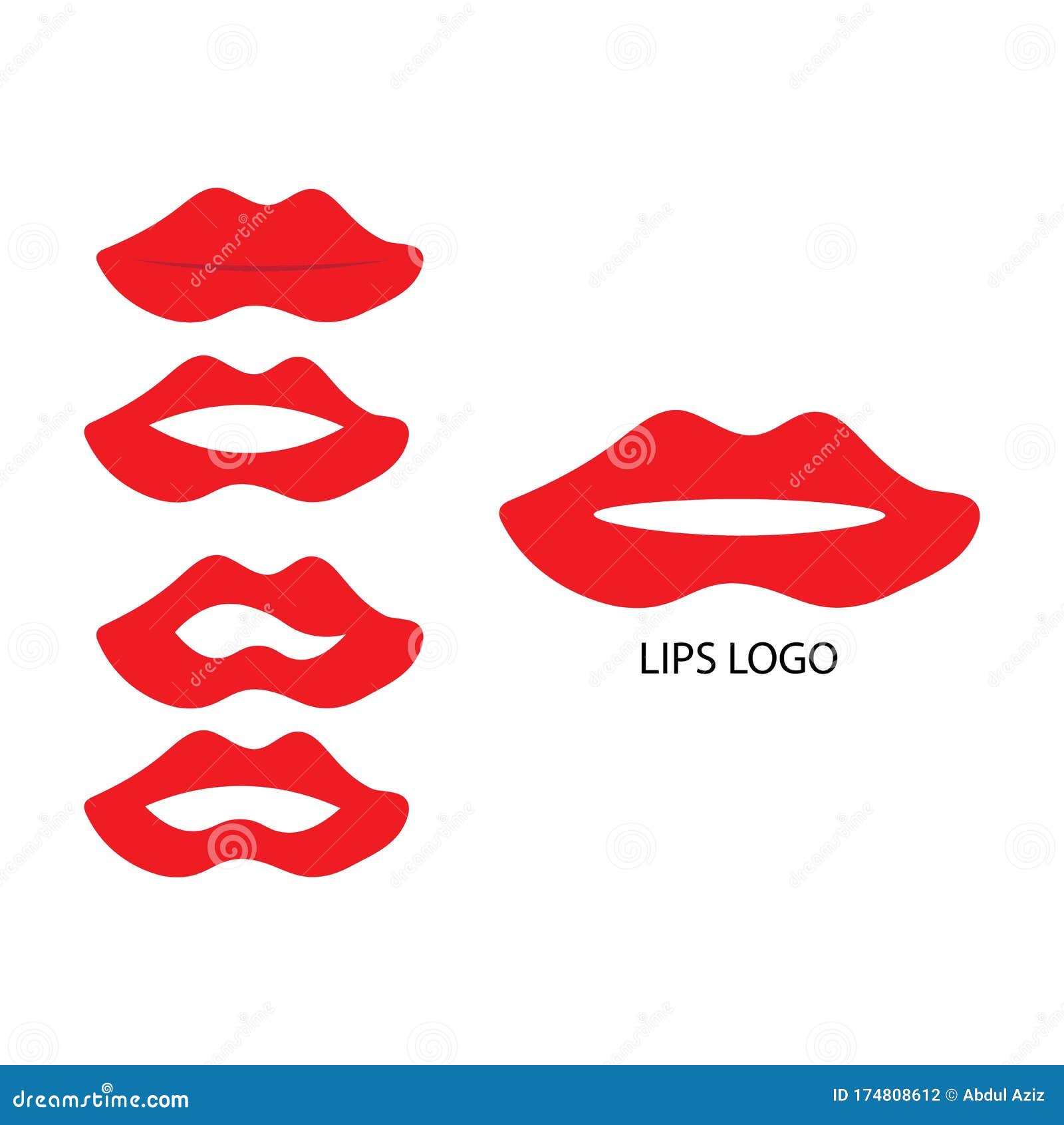 Lips Illustration Logo Vector Design Stock Vector - Illustration of ...