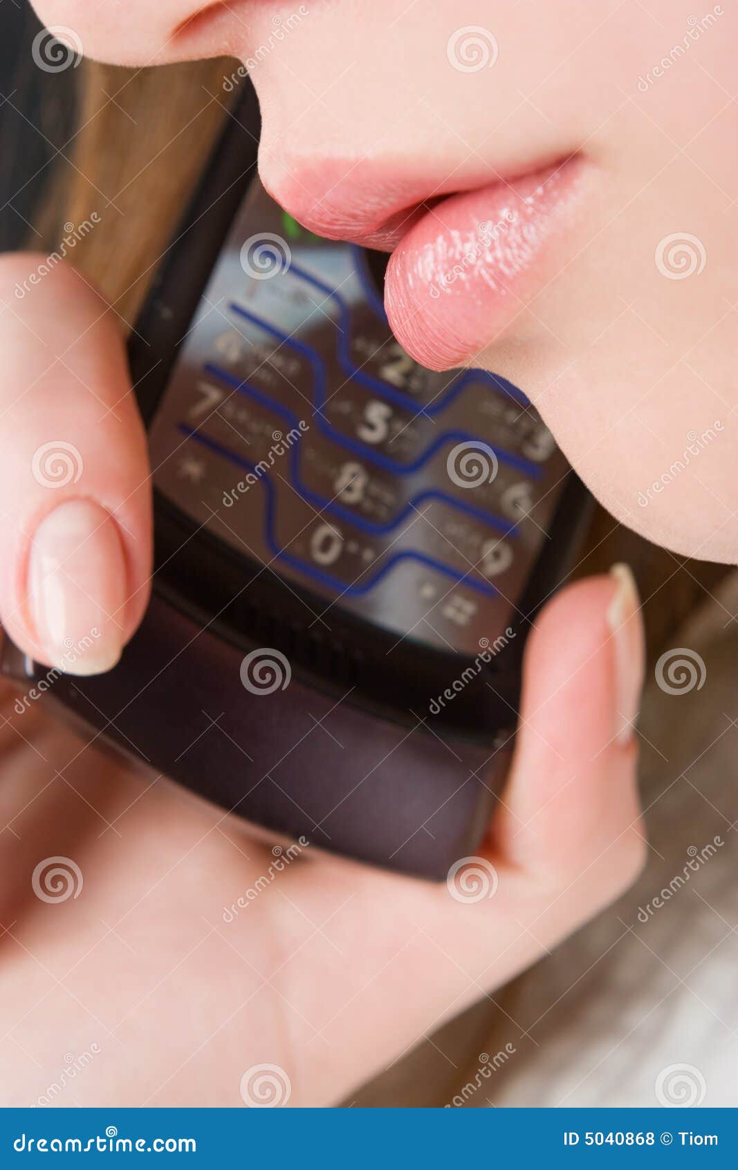 Lips and mobile phone stock photo. Image of beauty, lips - 5040868