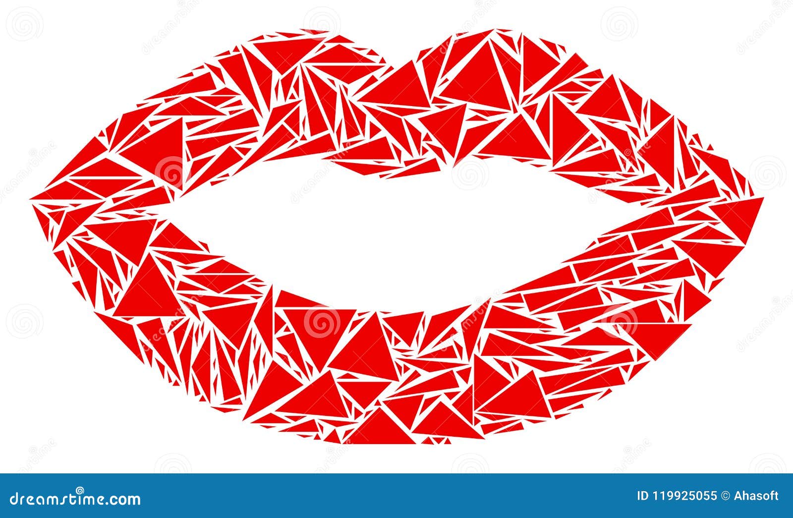 Lips Mosaic of Triangles stock vector. Illustration of graphic - 119925055