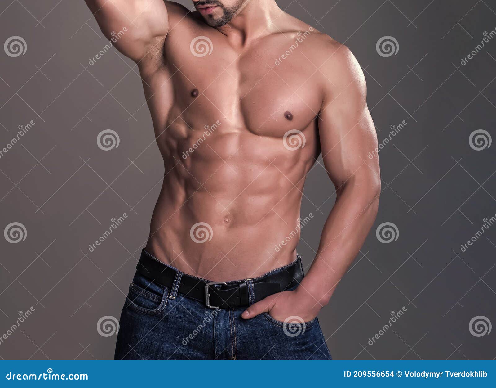 Man with Muscular Body and Bare Torso. Stock Photo - Image of erotic ...