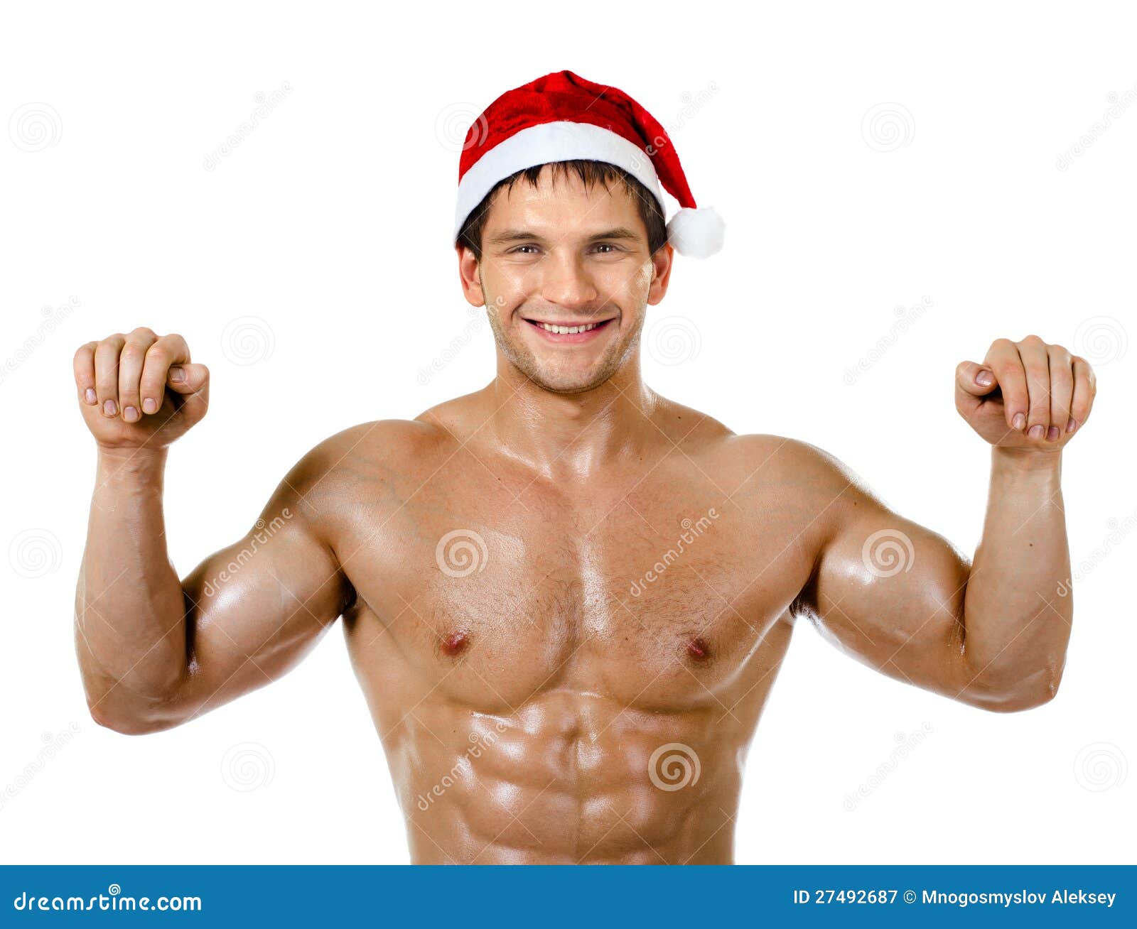 Man Santa Claus stock image. Image of bodybuilding, jolly - 27492687