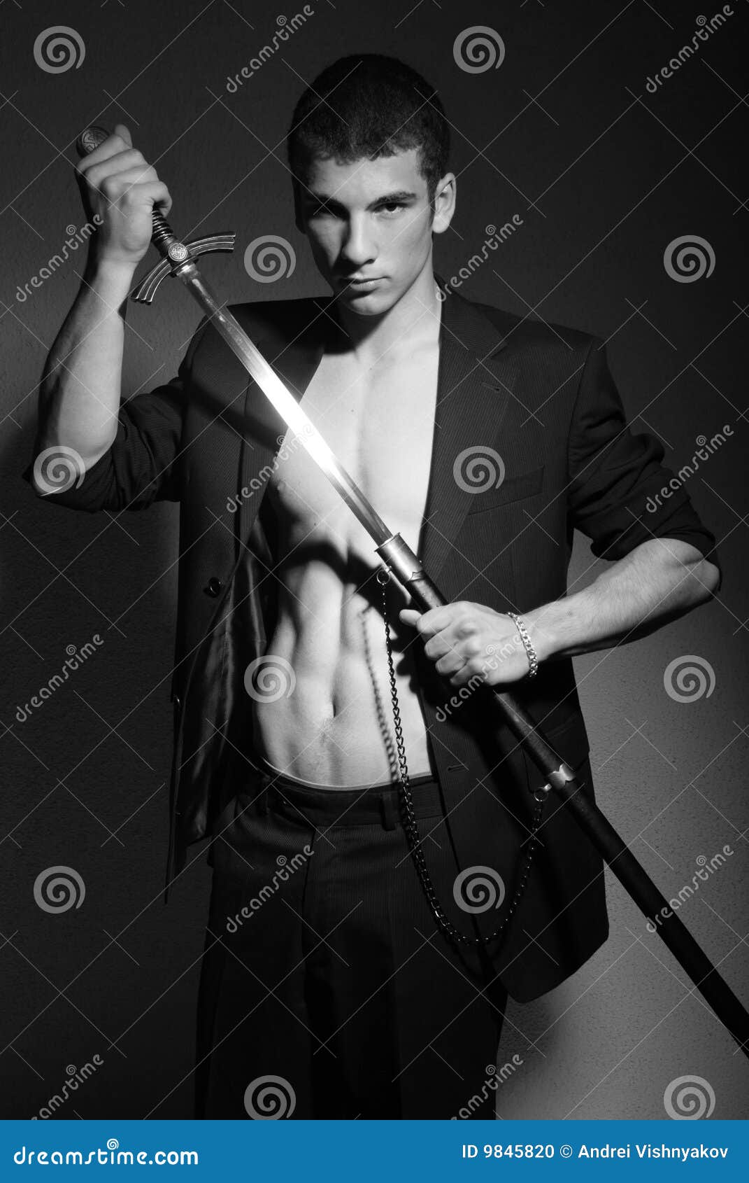 Man with sword stock photo. Image of posing, holding, close - 9845820