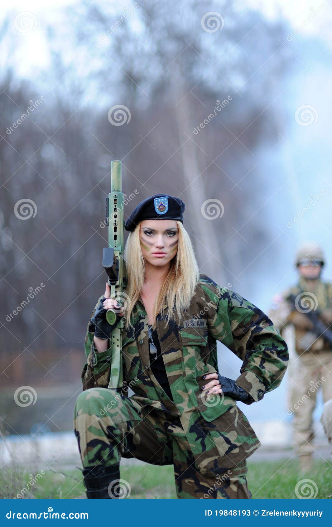 Military Girl stock image. Image of rifle, guard, military - 19848193