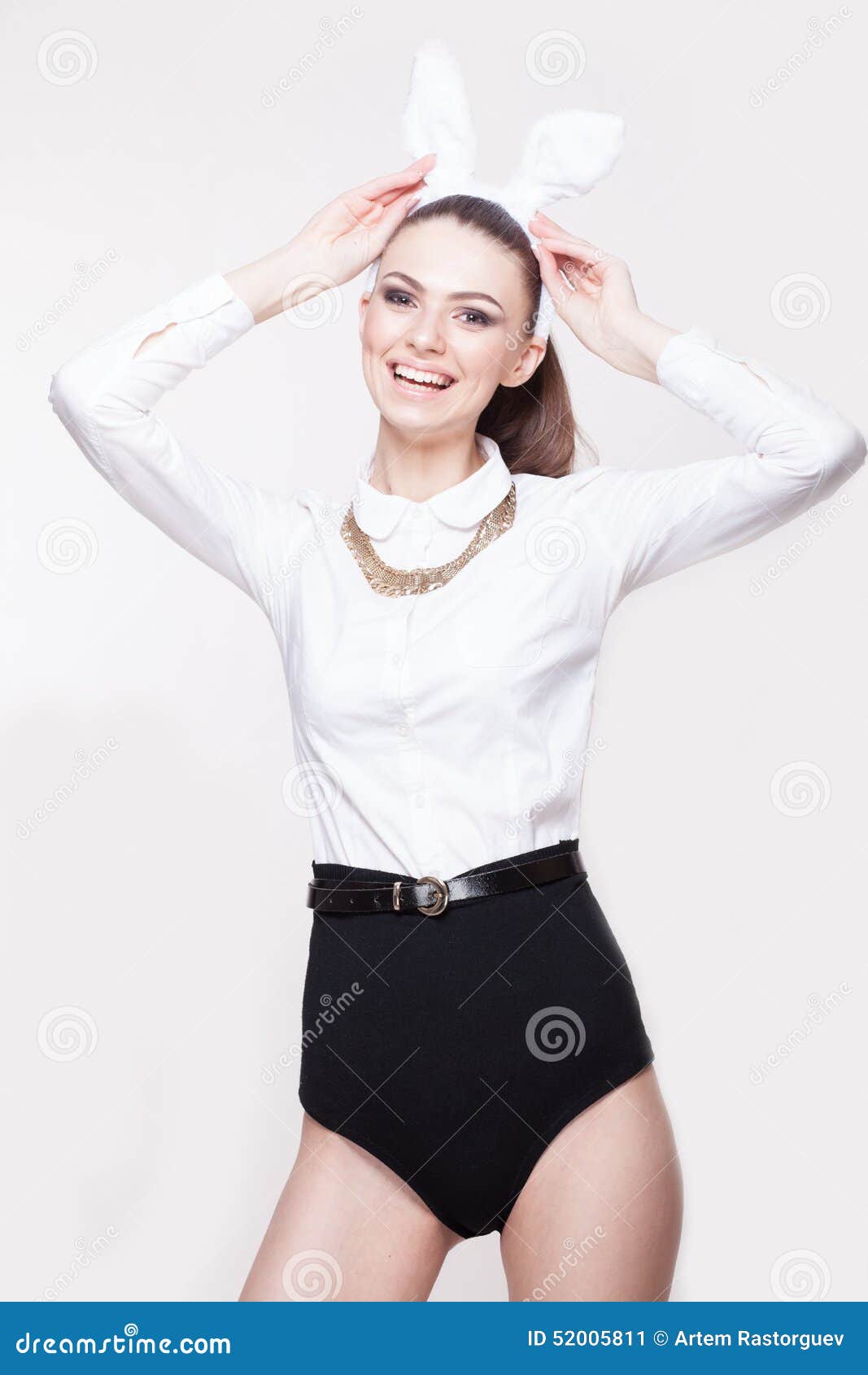 Two Model With Bunny Ears Royalty-Free Stock Image | CartoonDealer.com ...