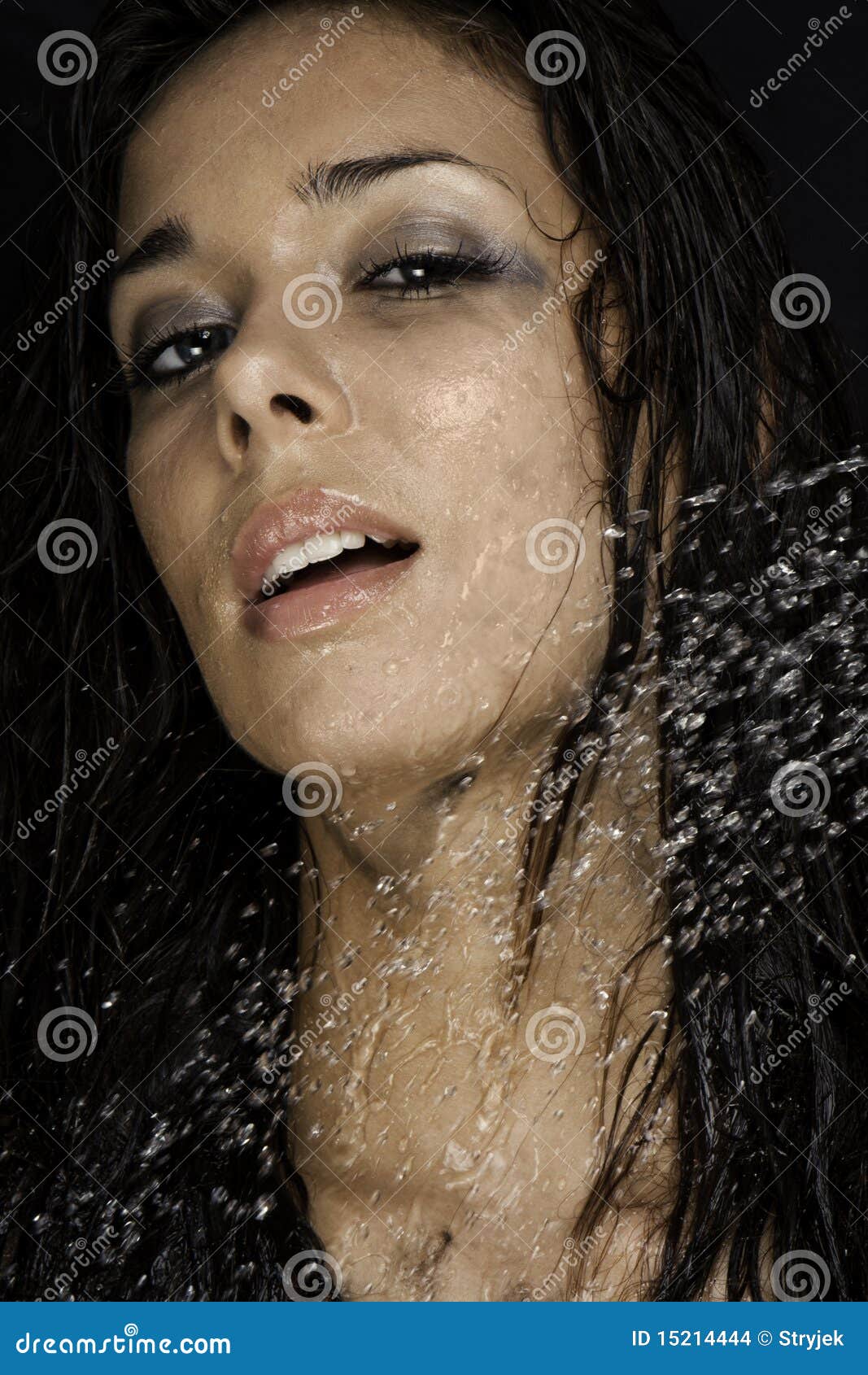 Model with Wet Skin and Hair Stock Photo - Image of fashion, attractive ...
