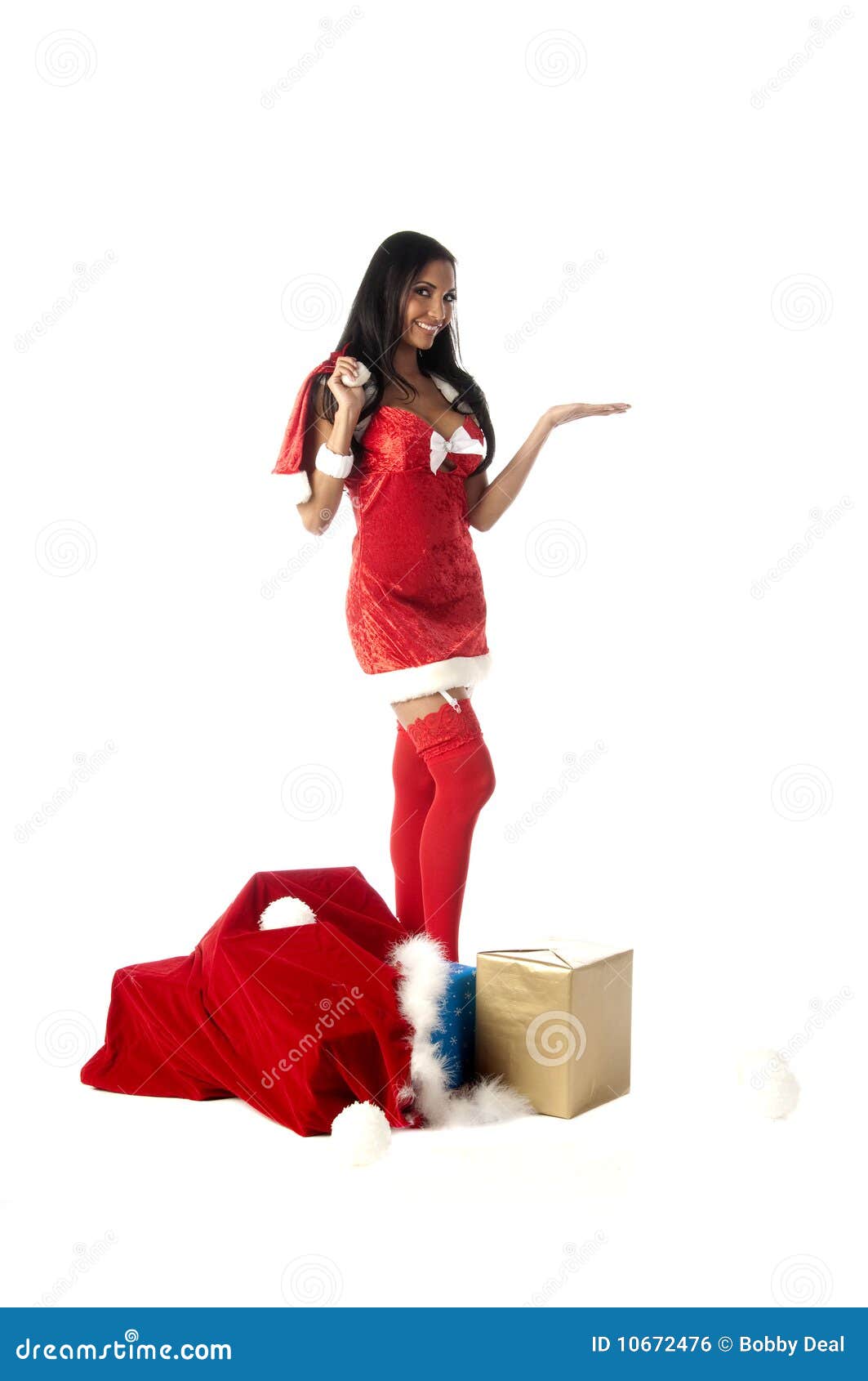 Mrs Santa stock photo. Image of body, latina, gifts, mexican - 10672476