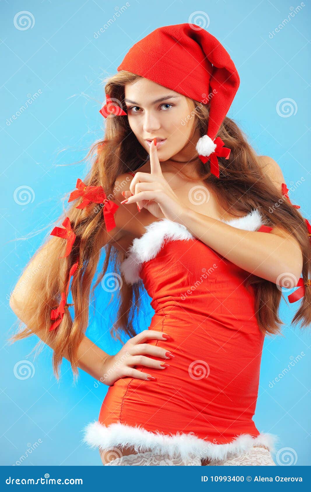 Mrs. Santa stock photo. Image of hair, long, cheerful - 10993400