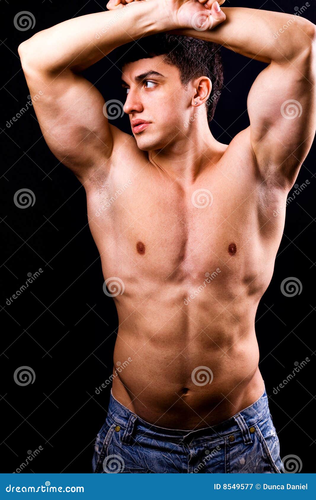 Muscular man with fit body stock image. Image of attractive - 8549577