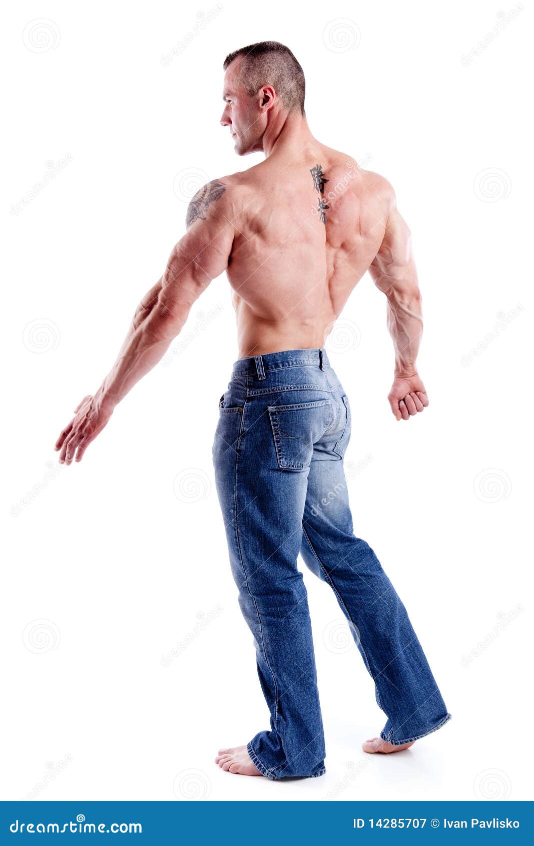 Muscular man isolated stock image. Image of pack, chest - 14285707