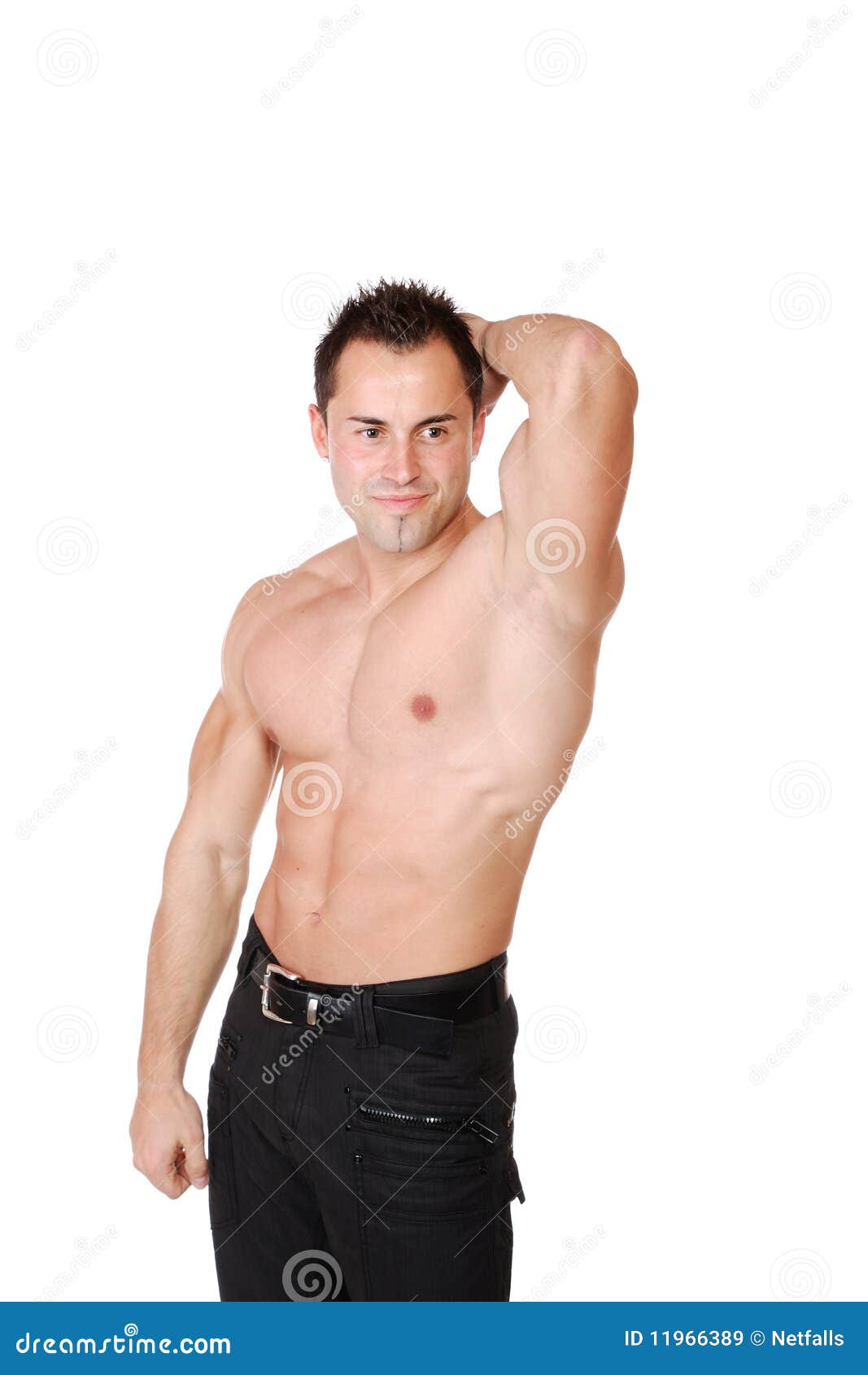 Muscular Man Isolated on White Stock Image - Image of muscular ...
