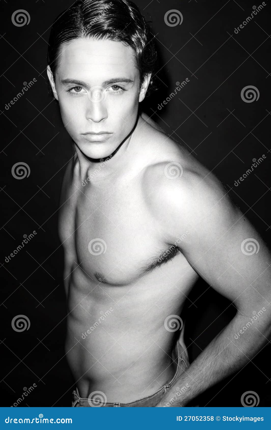 Muscular shirtless man stock photo. Image of body, looking - 27052358