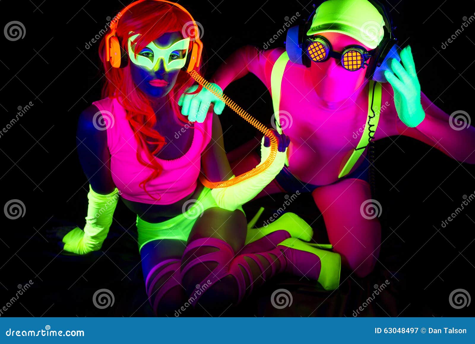 Neon uv glow dancer stock image. Image of disco, light - 63048497