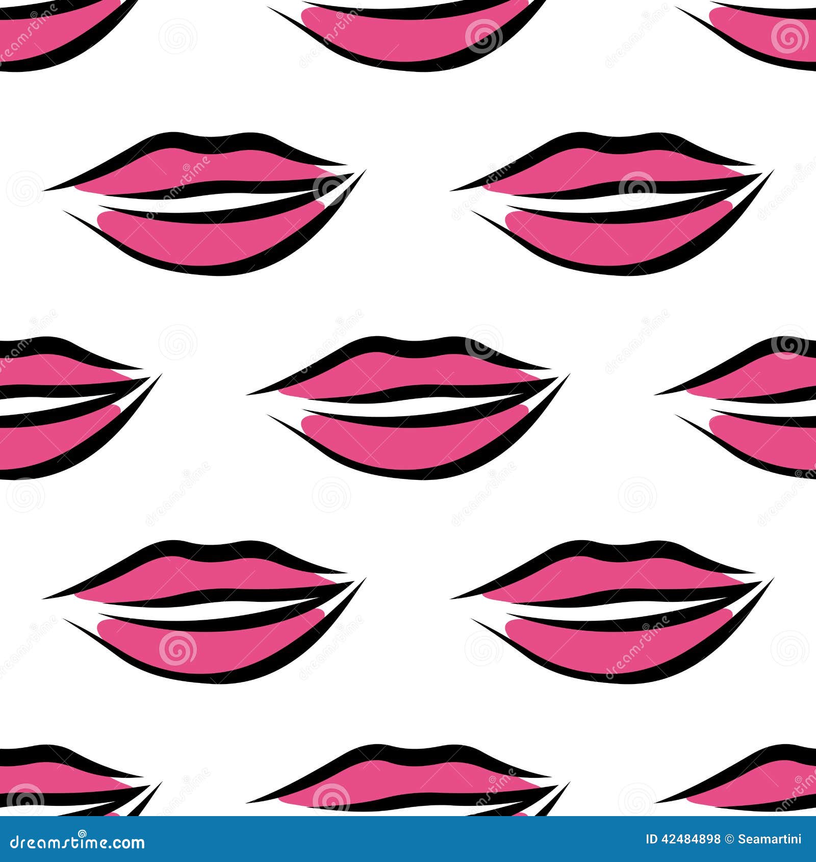 Parted Female Lips Seamless Pattern Stock Vector - Illustration of ...