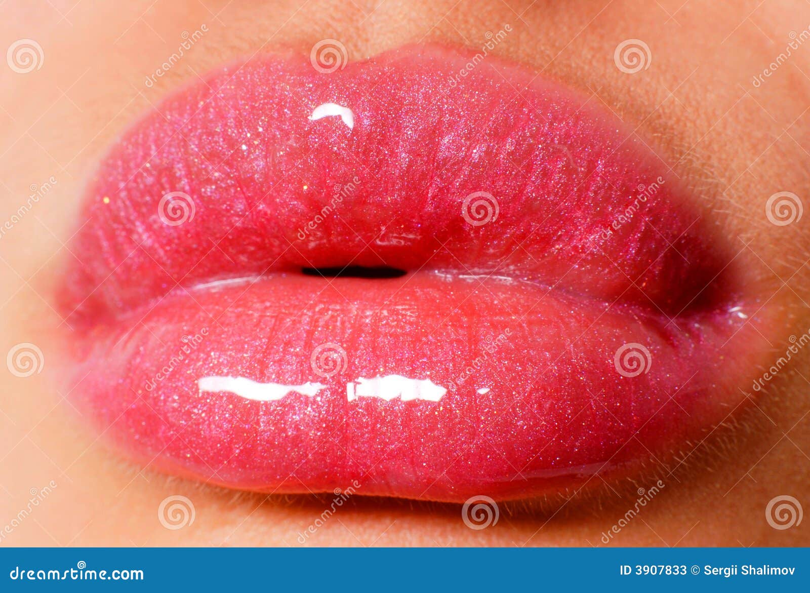 Pink lips stock image. Image of woman, smiling, human - 3907833