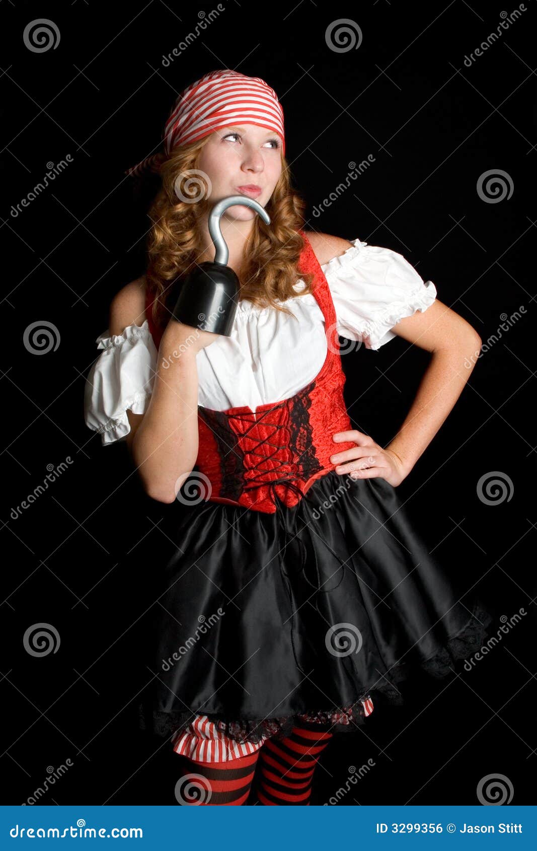 Pirate Thinking stock photo. Image of happy, girl, hair - 3299356