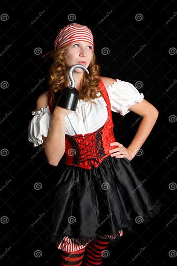 Pirate Thinking stock photo. Image of happy, girl, hair - 3299356