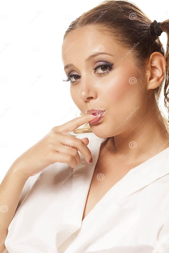 Portrait Stock Image Image Of Adult Licking Seductive 36699605