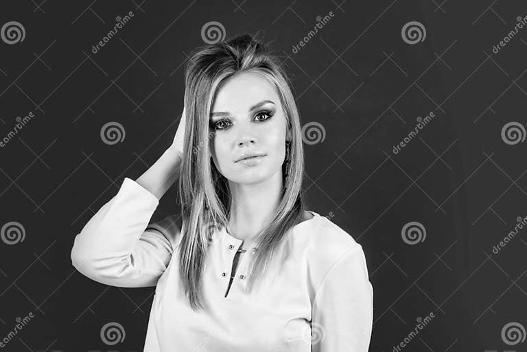 Pretty Woman With Long Blonde Hair Female Beauty And Fashion