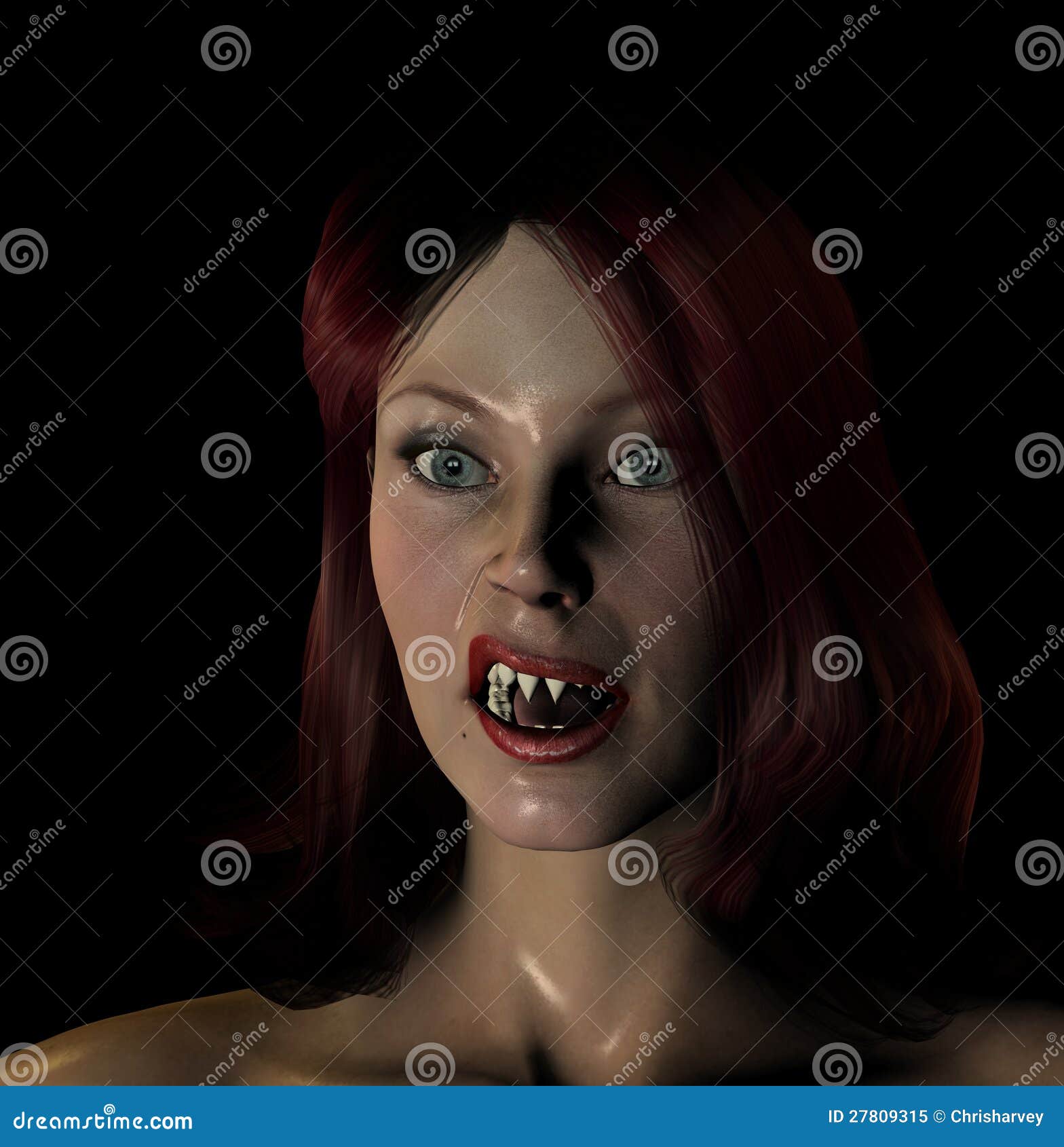 Red Haired Vamp stock image. Image of color, face, emotional - 27809315