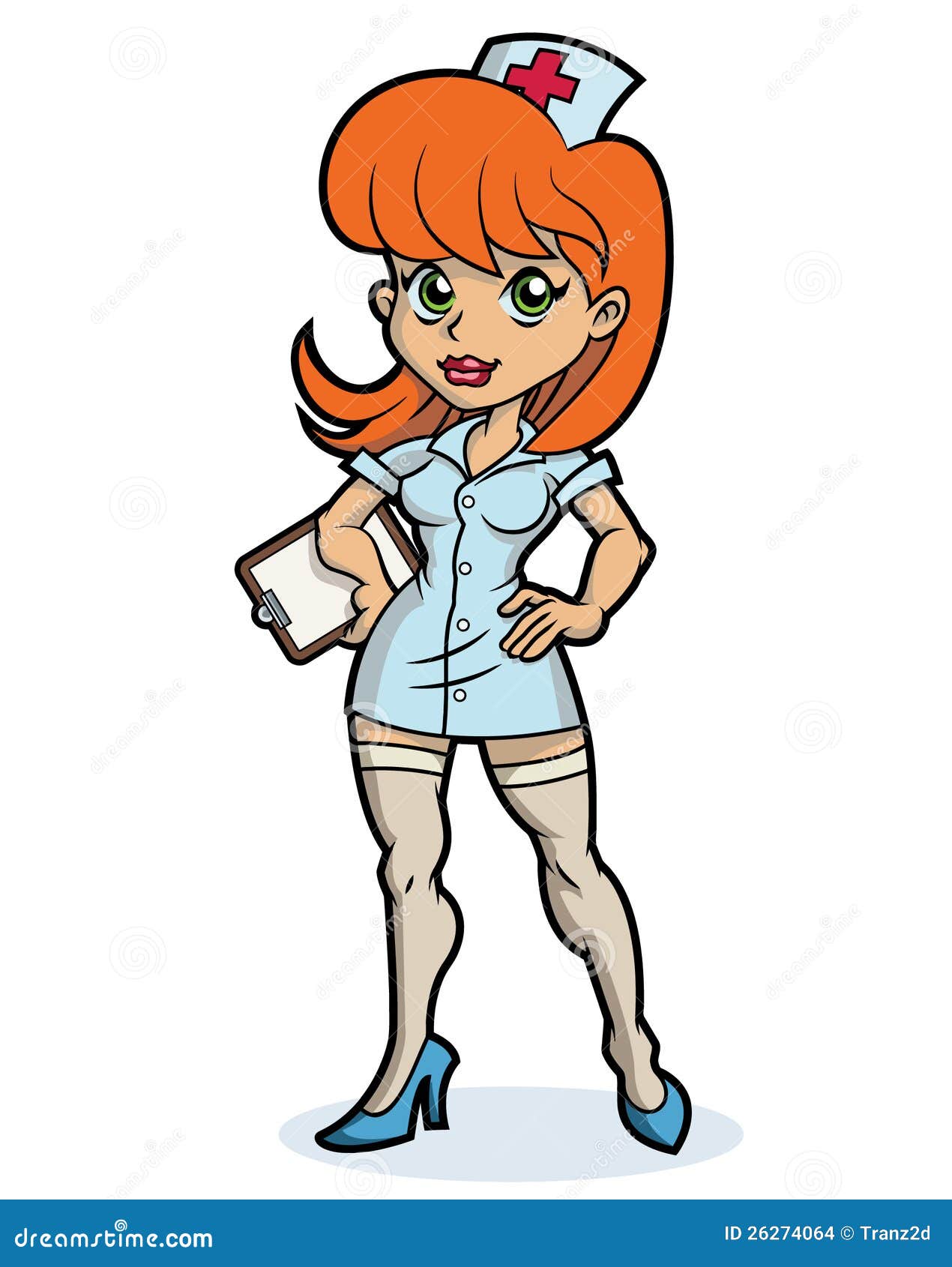 Red head nurse stock illustration. Illustration of beautiful - 26274064