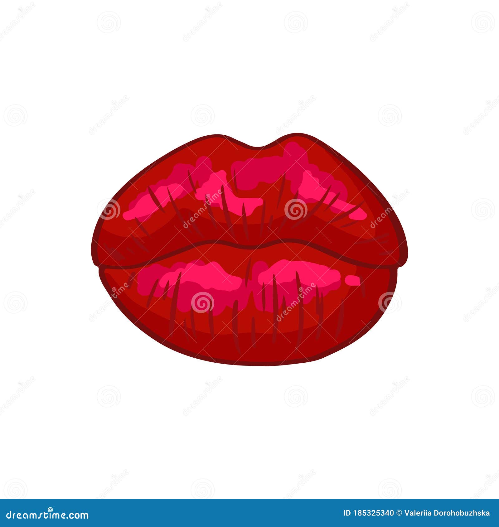 Red Lips Icon Isolated On White Background Beautiful Womans An Air
