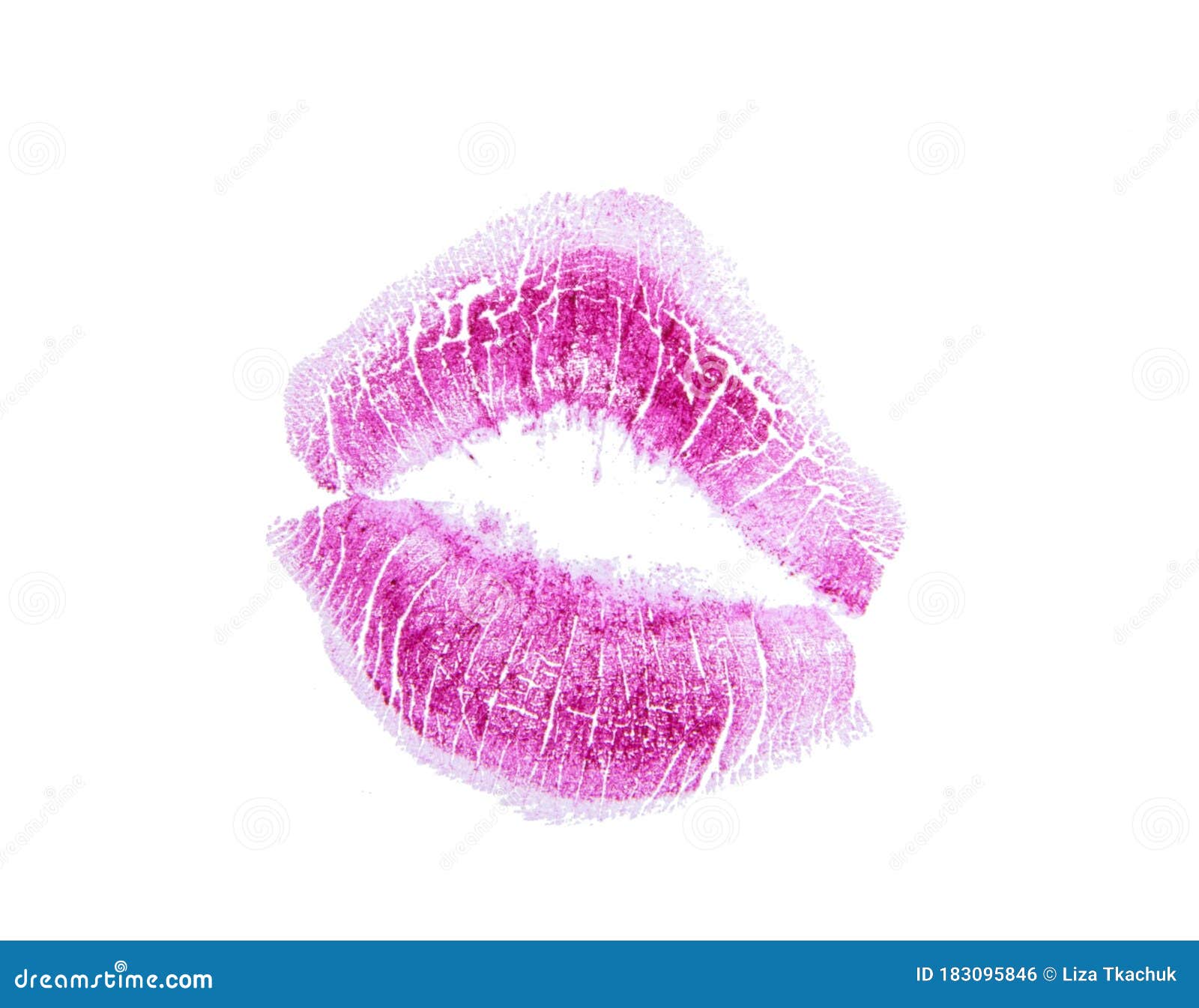 Red Pink Lips Track Isolated on the White Stock Photo - Image of ...