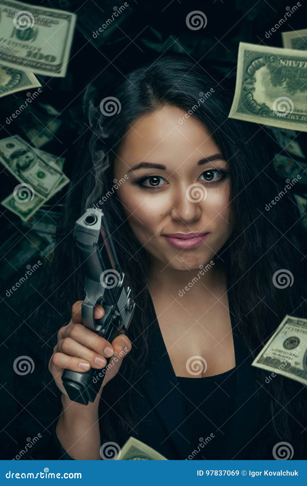 Robber woman stock image. Image of gunman, brigand, gangster - 97837069