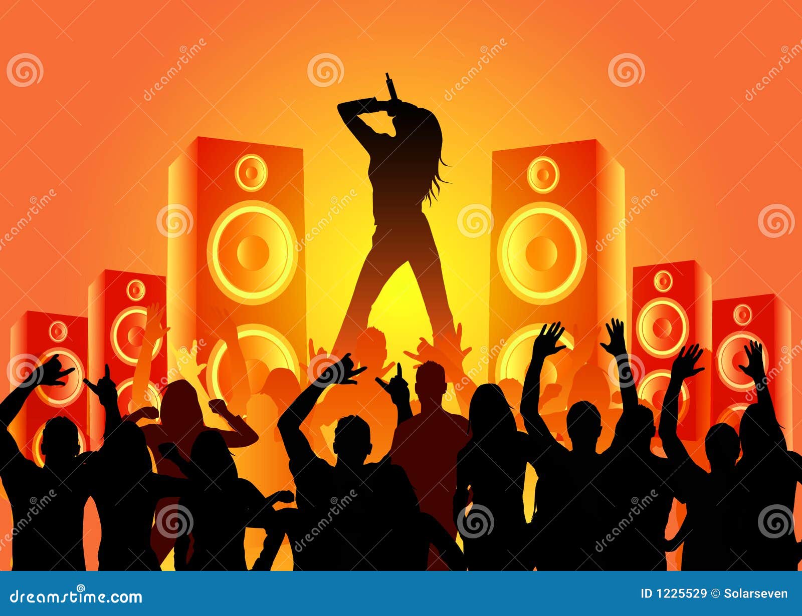 Female Lead Singer Pop Rock Star Silhouette Vector Illustration ...