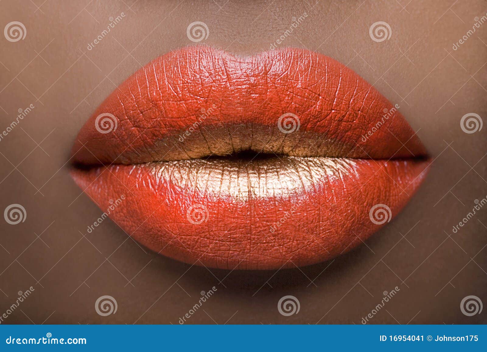 Sexy Rode en Gouden Lippen stock afbeelding. Image of wens - 16954041