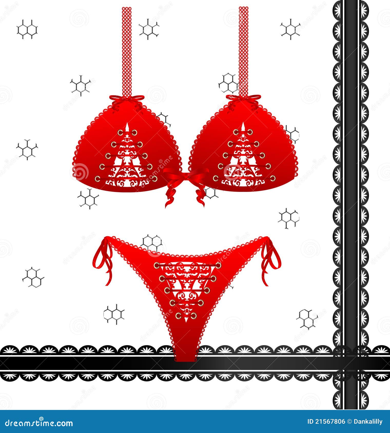 Sexy rouges underlinen illustration de vecteur. Illustration du corsage ...