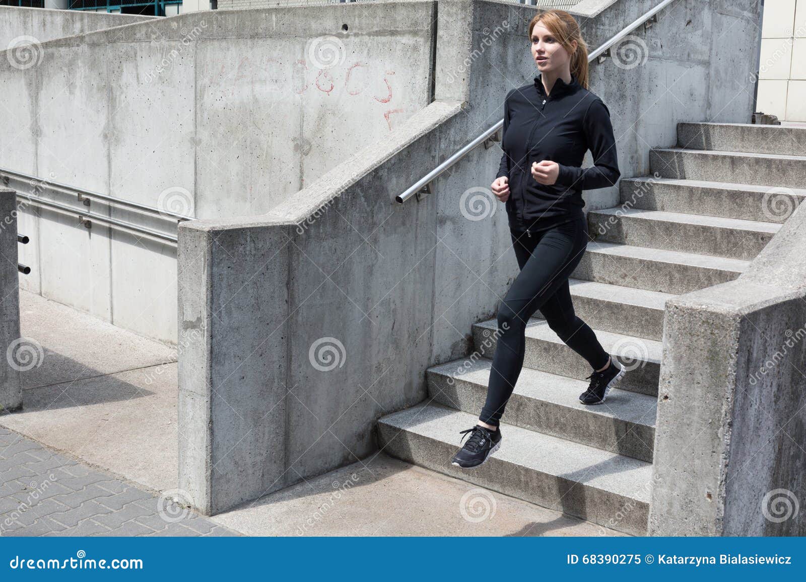 Runner in jogging suit stock image. Image of girl, runner - 68390275
