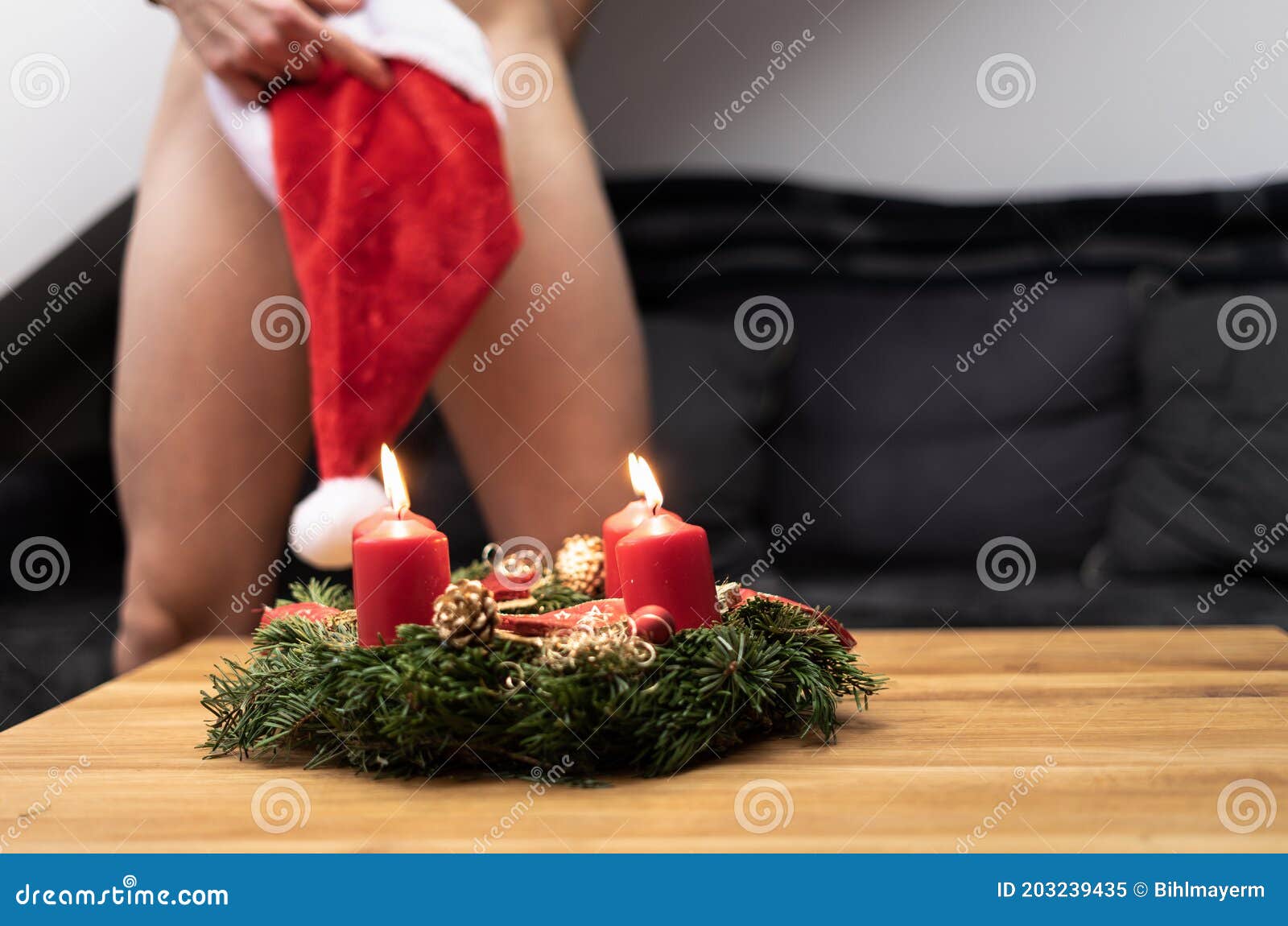 Santa Claus At Christmas Scantily Clad Man For Eroticism Over The