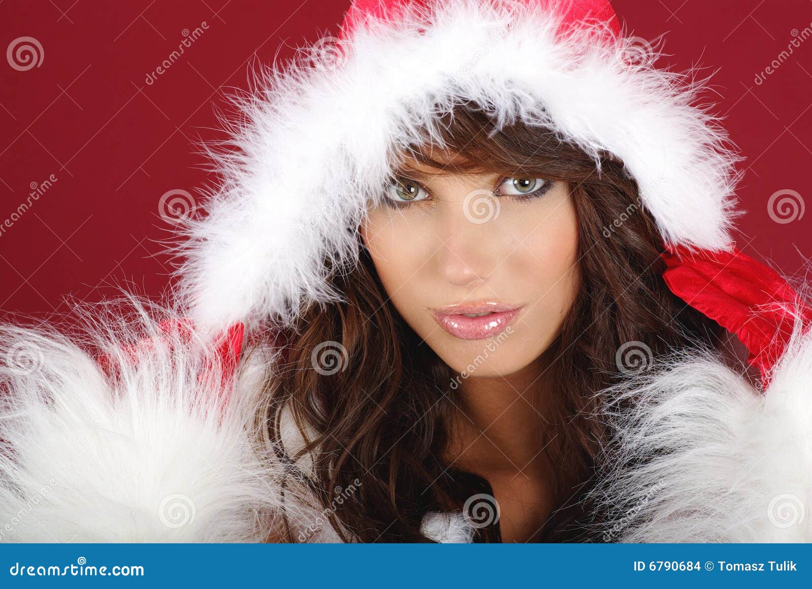 Santa girl stock photo. Image of portrait, christmas, beautiful - 6790684