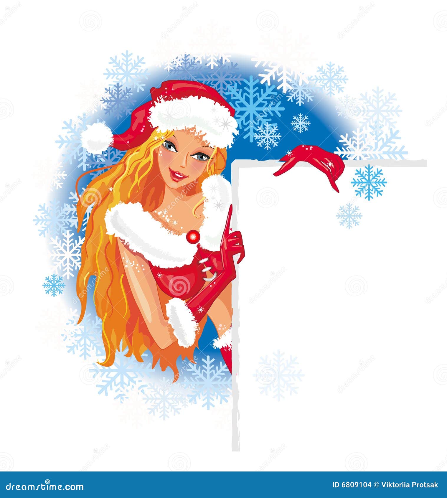 Santa Girl Portrait From The Front. Beautiful Santa Woman Also Called ...