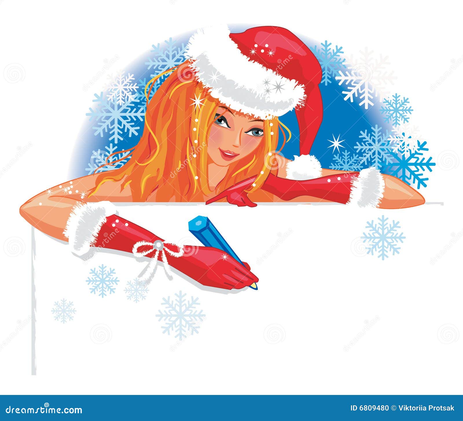 Santa Girl Portrait From The Front. Beautiful Santa Woman Also Called ...