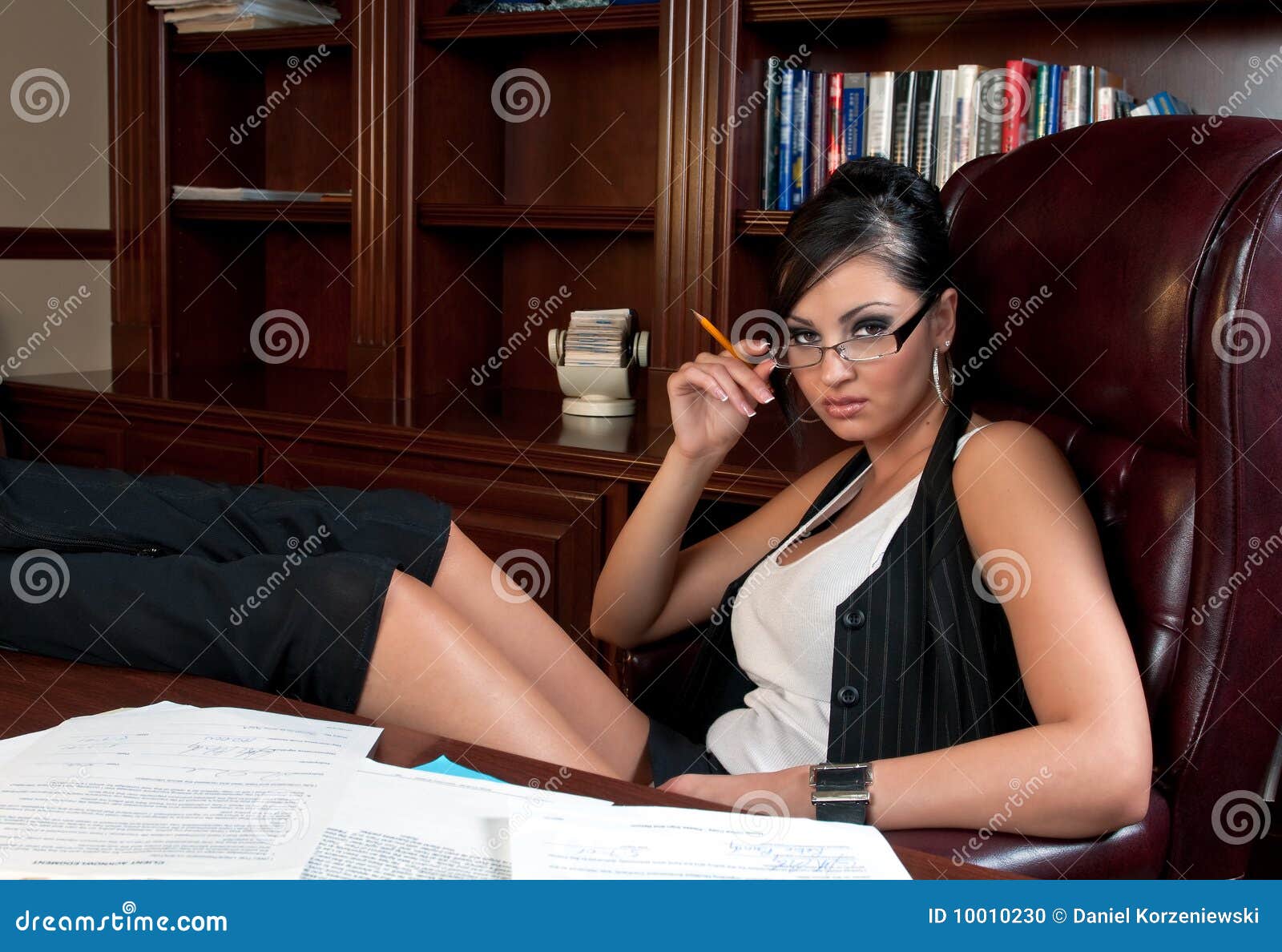 Sexy Secretaresse Stock Foto Image Of Werkgever Manager 10010230
