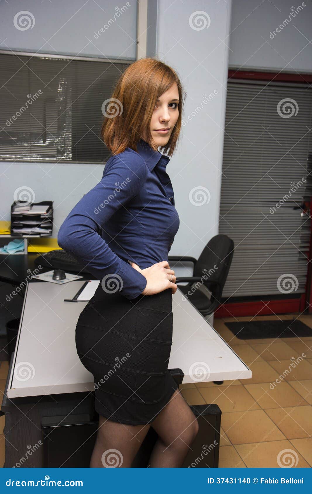 Sexy Secretaresse Stock Foto Image Of Achtergrond Vrolijk 37431140