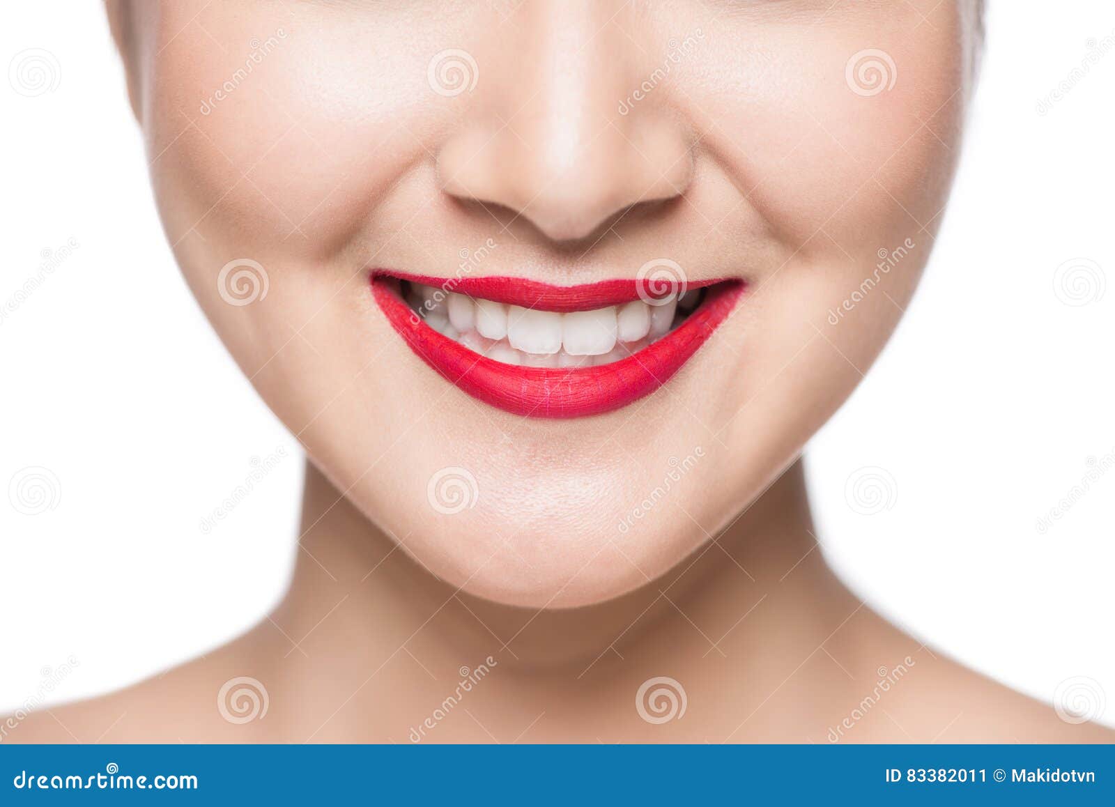Sensual Red Lip, Mouth Open, White Teeth. Stock Image - Image of purple ...