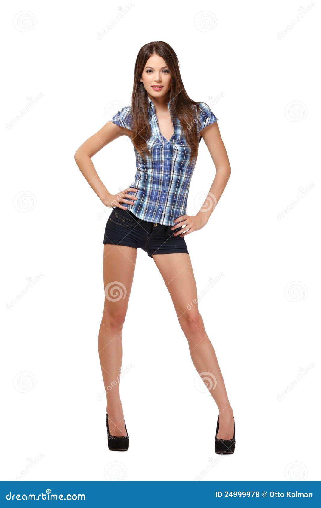 Sexy Slim Woman Posing On White Background Royalty Free Stock Photos ...