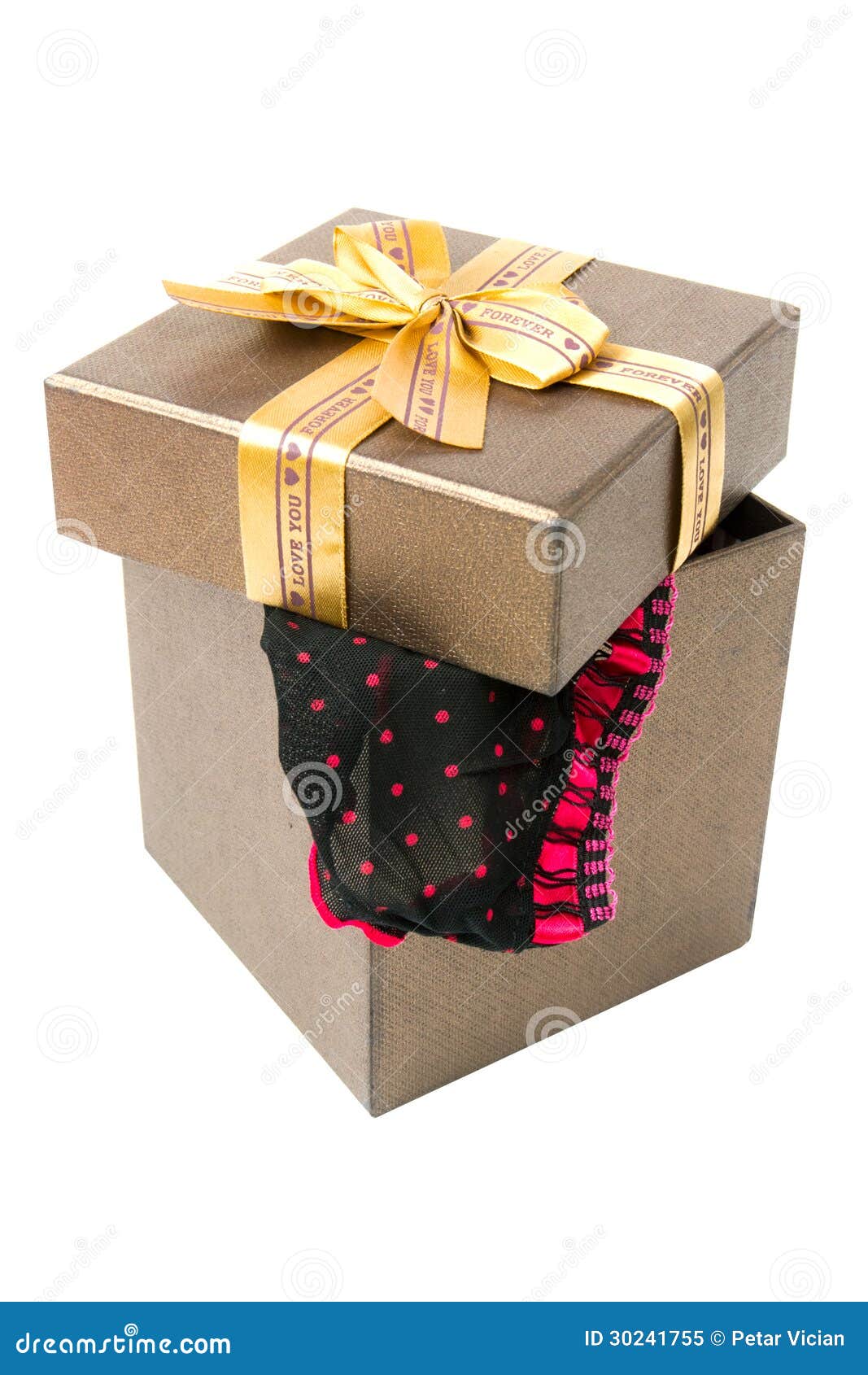 Underwear with Gift Box Isolated on White Stock Image - Image of ...