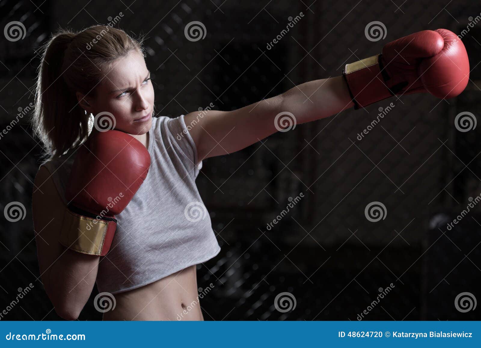 Woman during box training stock photo. Image of morning - 48624720