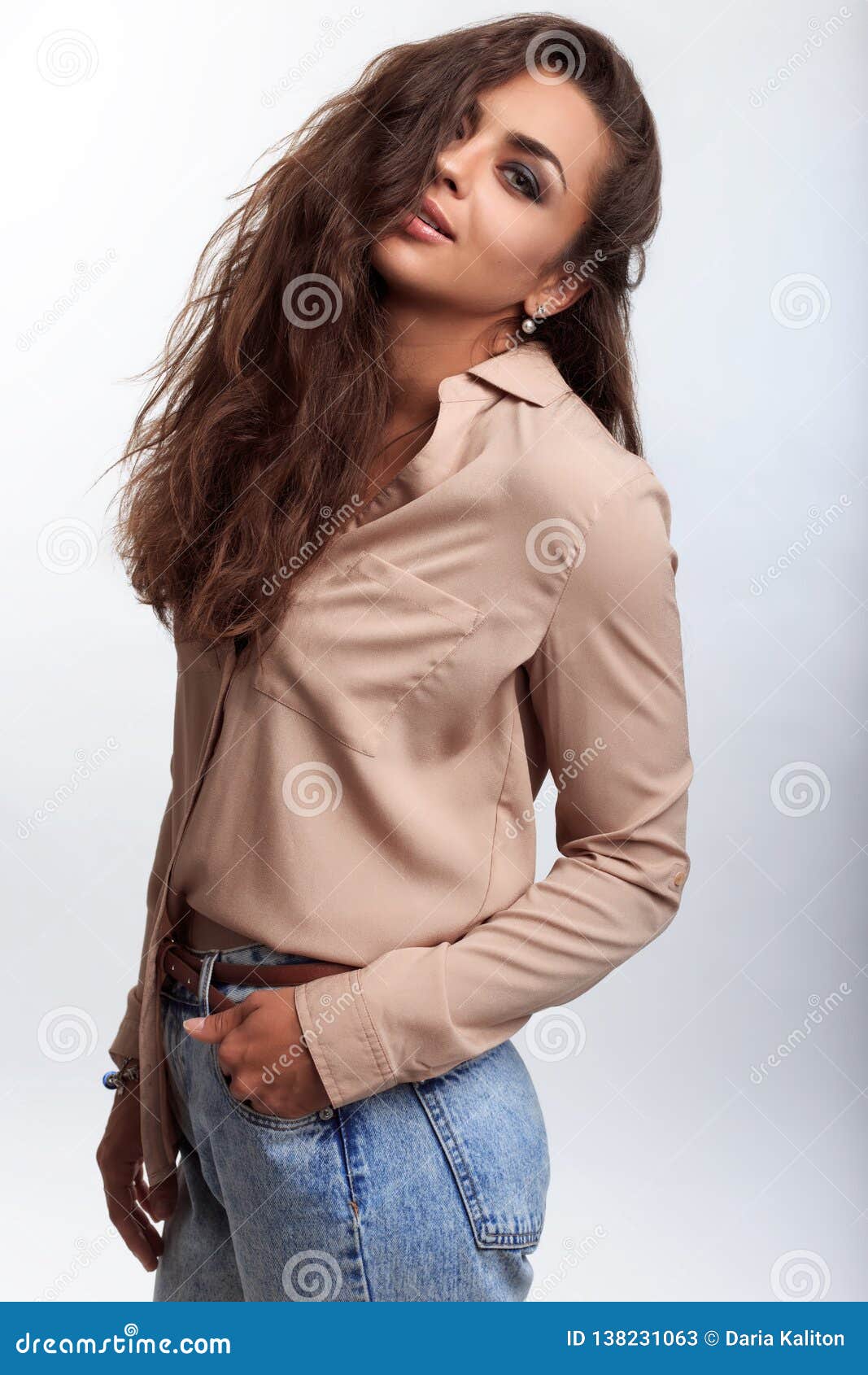 Woman With Brown Skin Posing On The Camera Stock Image Image Of Coquette Attractive 138231063 5819