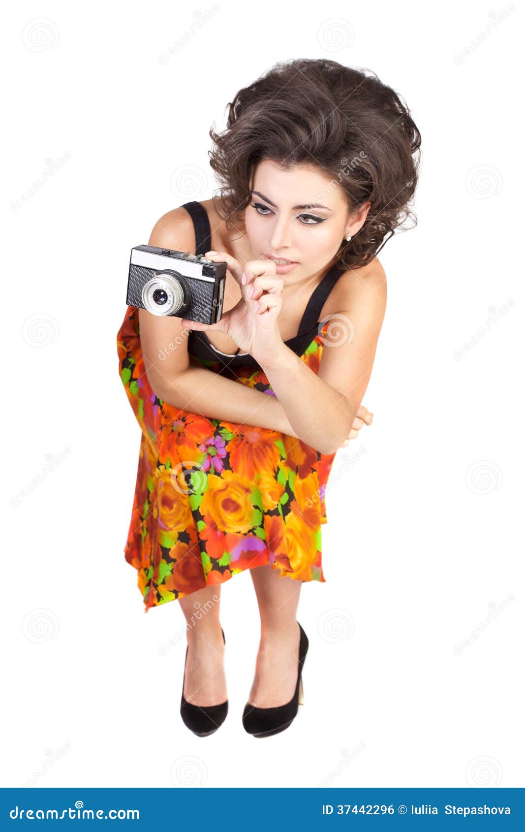 Woman with camera stock photo. Image of adult, famous - 37442296