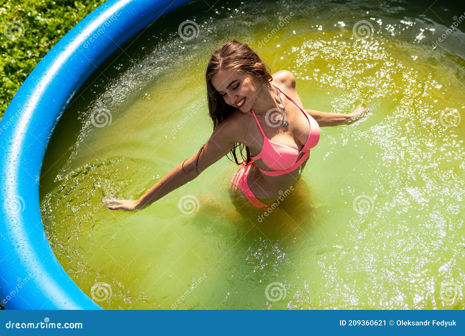 Woman Dress Diving Underwater At Swimming Pool Stock Image Image Of
