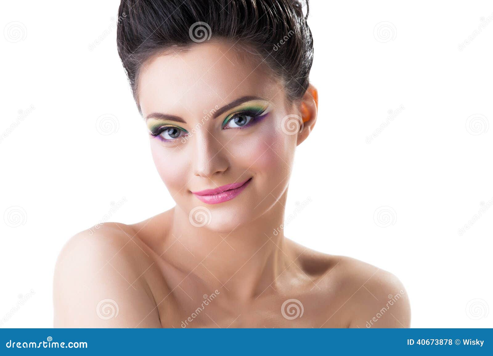 Woman with Evening Make-up Posing at Camera Stock Photo - Image of ...