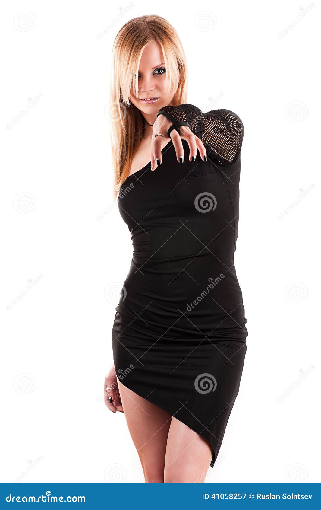 Woman Extends a Hand Forward Stock Image - Image of face, young: 41058257
